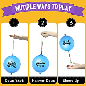ZMCINER 36 PCS Halloween Punch Balloons, Halloween Punching Balloons Party Favor Supplies Decorations, Goodie Bag Filler, Trick or Treat Game, Halloween School Classroom Game (6 Themes)