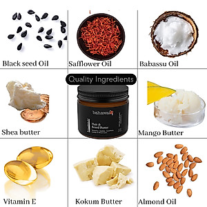 BAHAWAT Beard Butter for Men Leave-in Conditioner Leather, Sandalwood - Strengthen, Soften & Moisturize While Relieving Itch – Made in USA with Organic, Natural Ingredients Best Beard Butter -2 oz