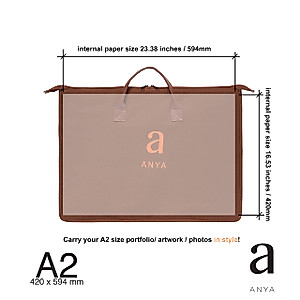 Art Portfolio bag, artist carrying bag, storage bag for artwork, posters with zipper and handles, light weight art bag for professionals, students. Anya Konst