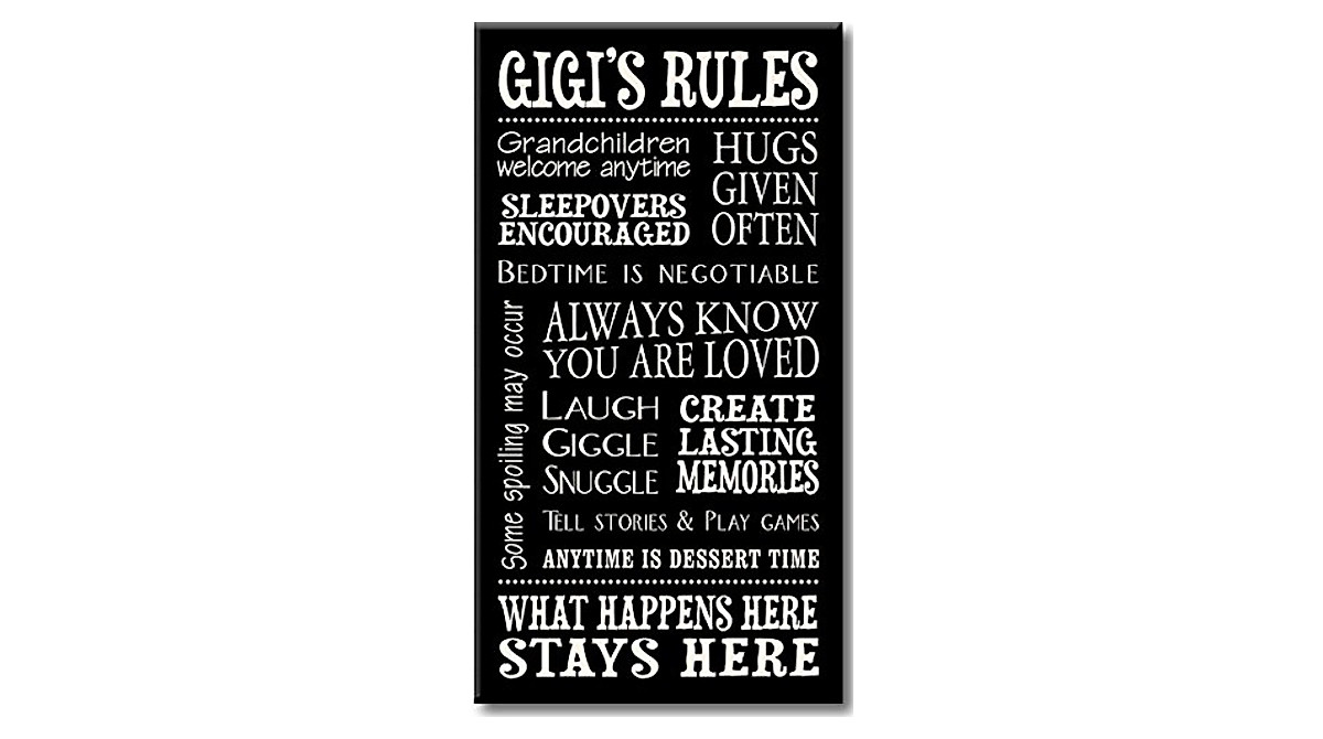 My Word! Gigi's Rules Decorative Sign - Charming Wall Art for Gifting