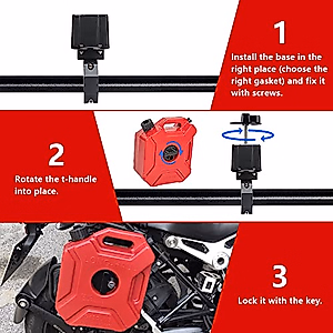 LCGP UTV ATV Gas Tank Holder for 3L 5L Gas Tank Design with Key and Lock Tank Holder Can Be Installed on Mountain Bikes, Motorcycles and Off-road Vehicles