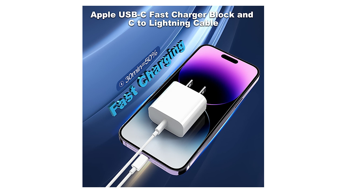 Fast iPhone Charger - 20W USB-C & 6FT Cable, 3 Pack