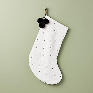 Hearth & Hand with Magnolia Embroidered Star Christmas Stocking Cream/Black