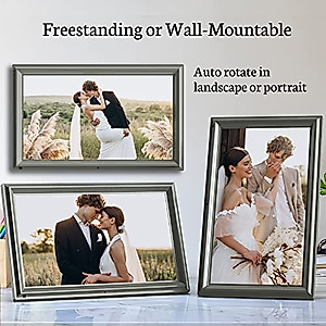 BSIMB 16-Inch 32GB FHD Large WiFi Digital Photo Frame 1920 x 1080 IPS Touch Screen Smart Picture Frame, Remote Control, Auto-Rotate, Wall-Mounted, Easy Setup to Share Photos and Videos via App&Email