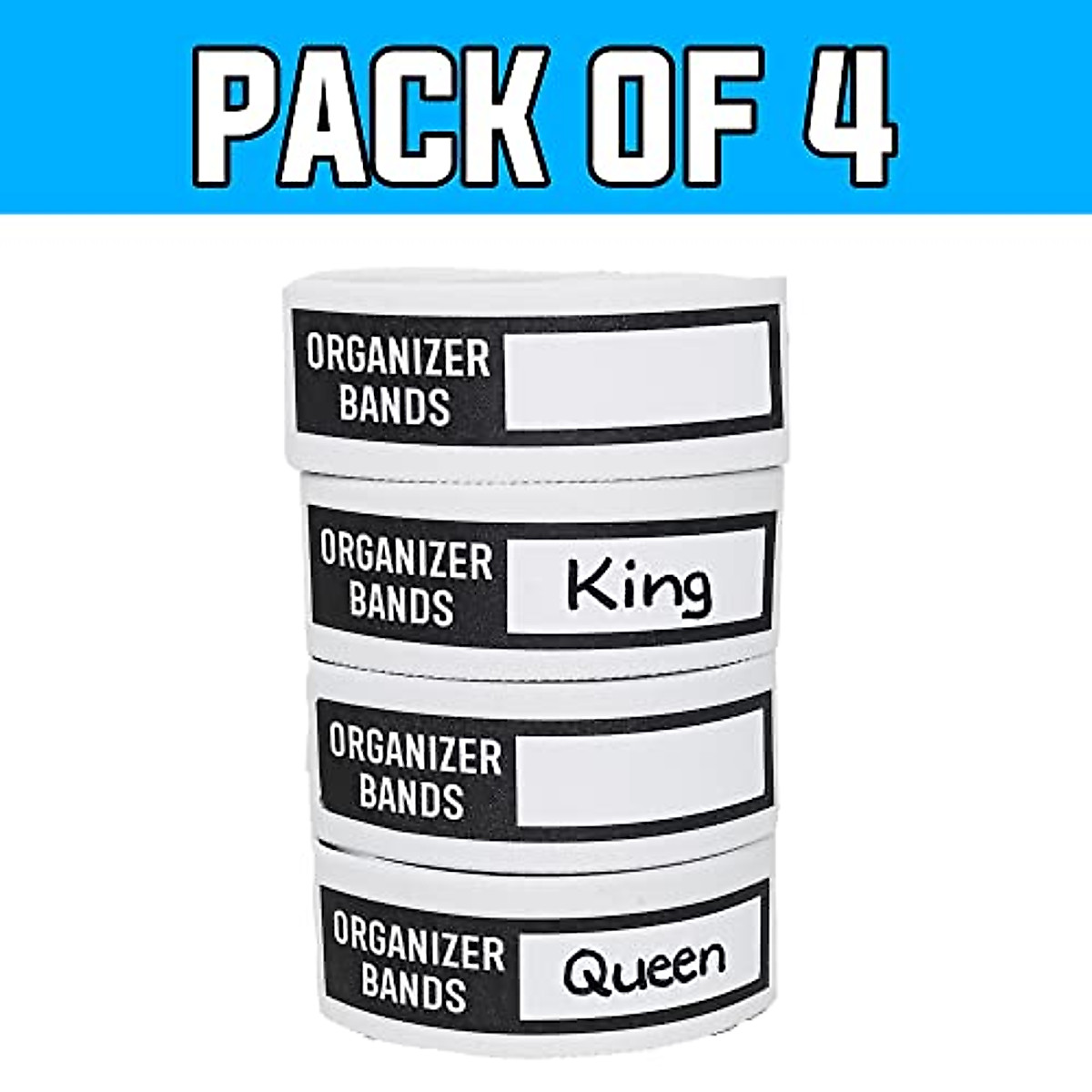 Organizer Bands - Sheet Keepers Closet Organization – Bed Sheet Organizer - 4 Bands Pack
