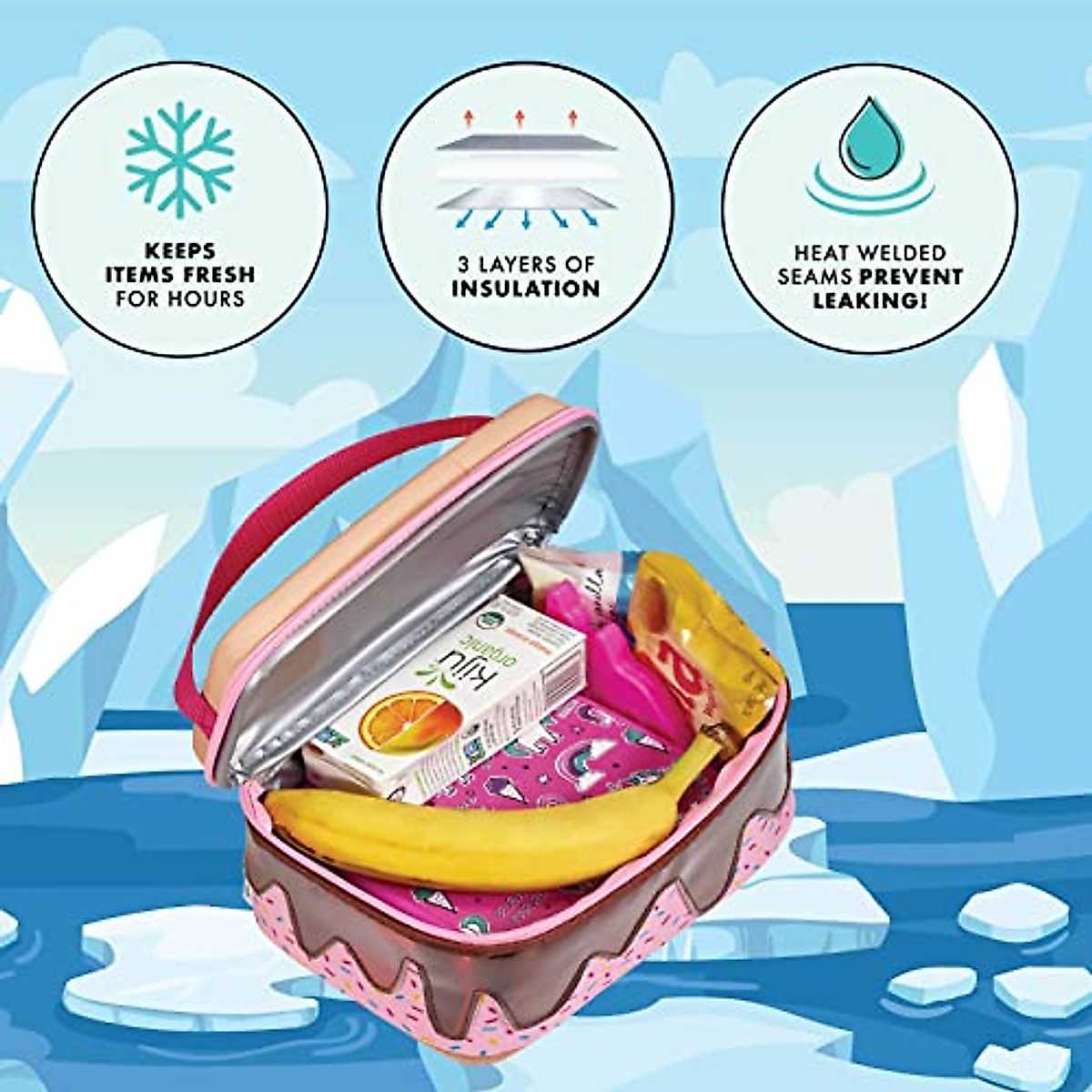 Fit+Fresh Novelty Insulated Lunch Box for Kids, Lunch Box Kids Love for School - Lunch Bag Kids, Lunch Box Kids, Lunch Box for Girls, Lunch Box for Boys, Kids Lunch Bag, Lunchboxes Kids, Kids Lunchbox