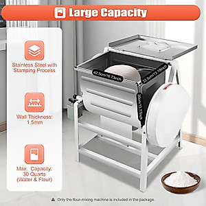 Commercial Dough Mixer, 110V Electric Mixing Machine 1500W Vertical Electric Dough Mixer, for Noodle Restaurant, Breakfast Shop, Bakery Shop, School, Canteen, Noodle Processing Factory