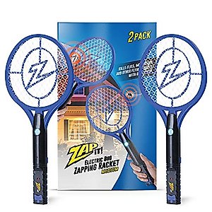 Zap It Bug Zapper - Fly Zapper Racket - Rechargeable Bug Zapper Racket, 4,000 Volt, USB Charging Cable, 2 Pack