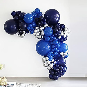 Navy Royal blue Silver balloon Garland Kit 160 PCS dark blue Balloons Arch for boy birthday decorations 50th Men Bithday supplies