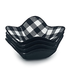 Microwave Bowl Holders Black + Grey Pattern