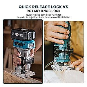 Avhrit Cordless Compact Wood Router, 21V Wood Router Tool With 1PCS 4.0Ah Battery, Brushless Handheld Palm Routers for Woodworking, Wood Trimmer Cutting with 15 pieces 1/4" Router Bits Set