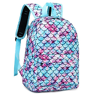 Girls Backpack Preschool School Bag for Kids Elementary Kindergarten Backpack Bookbag (Mermaid)