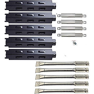 Htanch PN8531 (5-Pack) SA5491(5-Pack) 14 5/8" Heat Plate and Burner,Carryover Tubes Replacement for Charbroil 463440109, 463230515, 463230514, 463230513, 463230512, 463230511, 463230510, 463226514