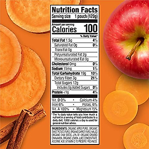 HAPPYTOT Organics Super Foods Stage 4, Apples, Sweet Potatoes, Carrots & Cinnamon + Super Chia, 4.22 Ounce Pouch (Pack of 16)