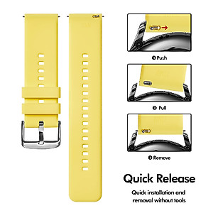 Avohome Silicone Rubber Watch Bands, Stainless Steel Buckle, Quick Release, 6 Colors to Choose, 18mm 20mm 22mm
