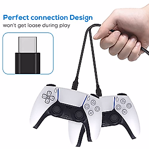 16.4FT Charger Charging Cable for PS5/for Xbox Series X/S Controller/for Switch Pro Controller, Replacement USB Charging Cord Nylon Braided Type-C Ports Accessories for Playstation 5/for Xbox Series X