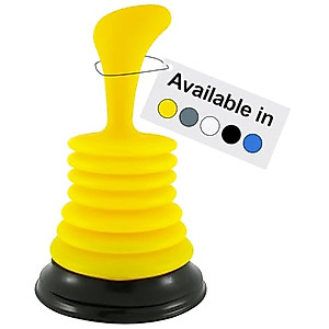 Meadow Lane Small 7" Sink Plunger - Mini Clog Remover for Kitchen & Bathroom Sink Drains - Hand Ergonomic, Space-Saving & Powerful Suction - Universal Fit for Home or Commercial Use, Yellow