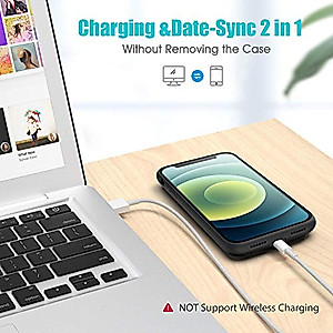 Battery Case for iPhone 12/12 Pro, （Newest 6800mAh）Battery Charging Case Protective Battery Backup Pack Portable Charging Case for iPhone 12/12 Pro Extended Phone Cover 6.1 inch Smart Case - Black