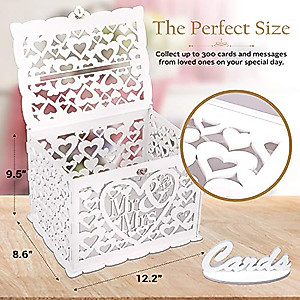 Great Lakes Memories GLM Wedding Card Box With Lock and Key, Card Box for Wedding, Rustic Wedding Decorations for Reception, Wedding Card Boxes for Reception with Lock, Money Box for Wedding (White)