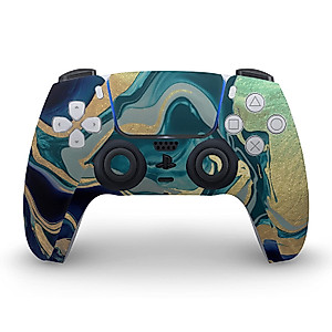 Head Case Designs Officially Licensed Monika Strigel Indigo Art Mix Vinyl Faceplate Sticker Gaming Skin Decal Cover Compatible With Sony PlayStation 5 PS5 Disc Edition Console & DualSense Controller