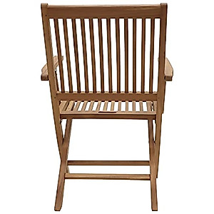 Redmon Premium Teak Folding Chair, Large, Woodgrain