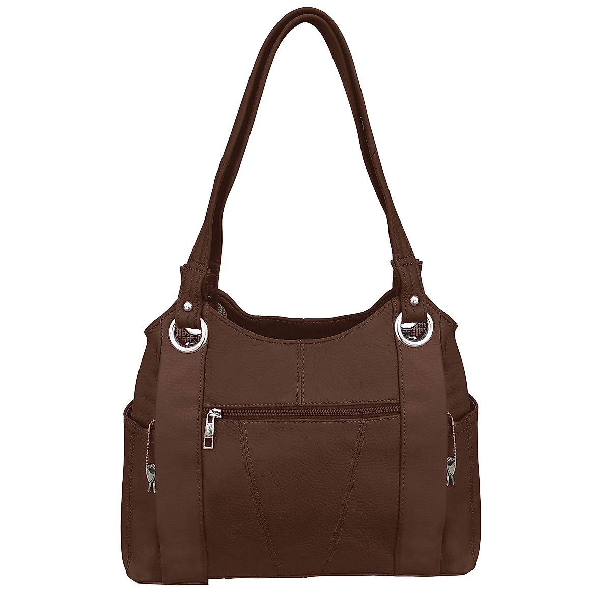 Roma Leathers Leather Locking Concealment Purse - CCW Concealed Carry Gun Shoulder Bag (Brown)