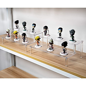 BYCY 2 Pack 2-Tier Clear Acrylic Display Stand Display Shelf for Dessert Jewels Figurines, Clear Cupcake Stand - 2 Pack ( 12" * 6.9" * 4.25" )