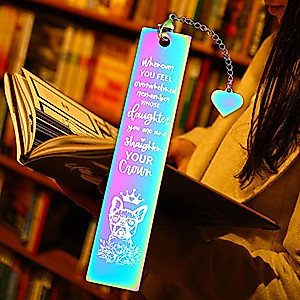 Daughter an Crown Inspirational French Bulldog Dog Funny Bookmark Gifts for Women Girls Lovers Bookworm Daughter Lovers Friend Sister Book Female Sister Gifts Friendship Gifts