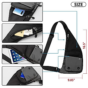 LPPJY Sling Bag Chest Shoulder Backpack Crossbody Bags for Men Women Casual Daypack Travel Outdoors (Grey)