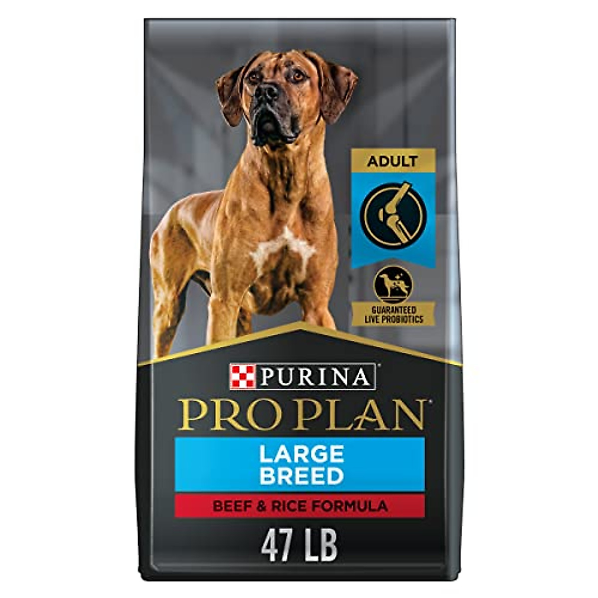 Purina Pro Plan Joint Health Large Breed Dog Food with Probiotics for Dogs, Beef & Rice Formula - 47 lb. Bag