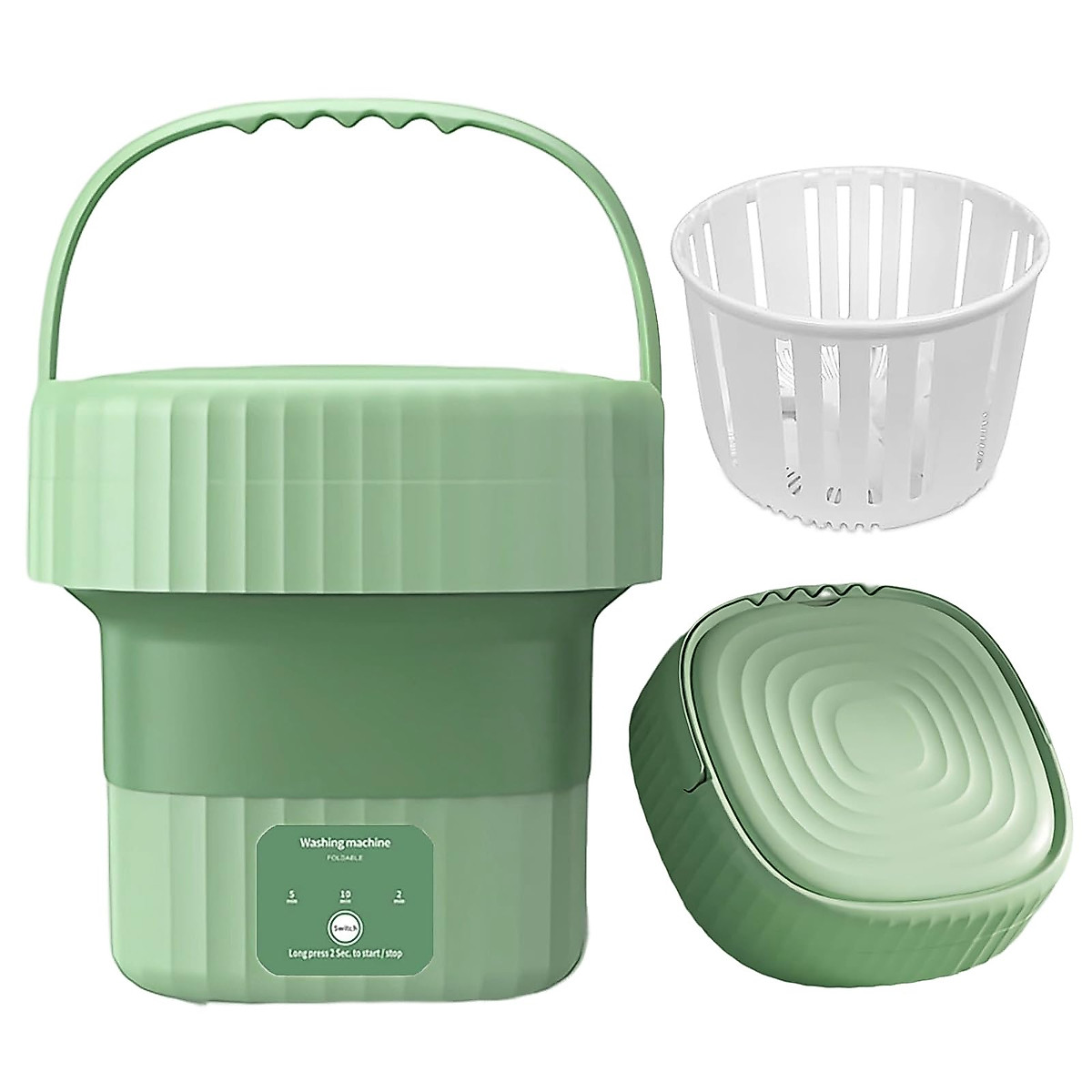 Portable Washing Machine, High Capacity Mini Washing Machine with Blue Light and 3 Modes for Deep Cleaning, Half Automatic Small Washer for Socks,Baby Clothes,Towels,Underwear or Small Items(Green)