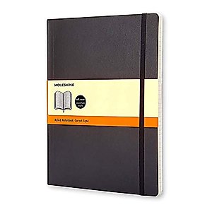 Moleskine Classic Notebook, Soft Cover, XL (7.5" x 9.5") Ruled/Lined, Black, 192 Pages