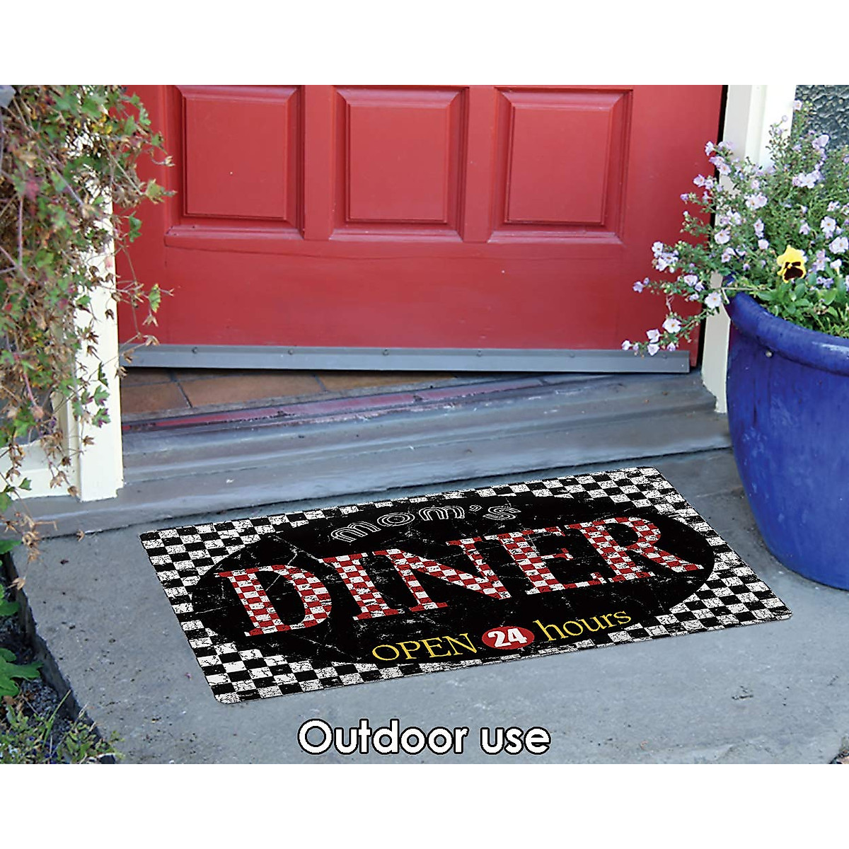 Toland Home Garden 800492 Mom's Diner Funny Door Mat 18x30 Inch Kitchen Outdoor Doormat for Entryway Indoor Entrance