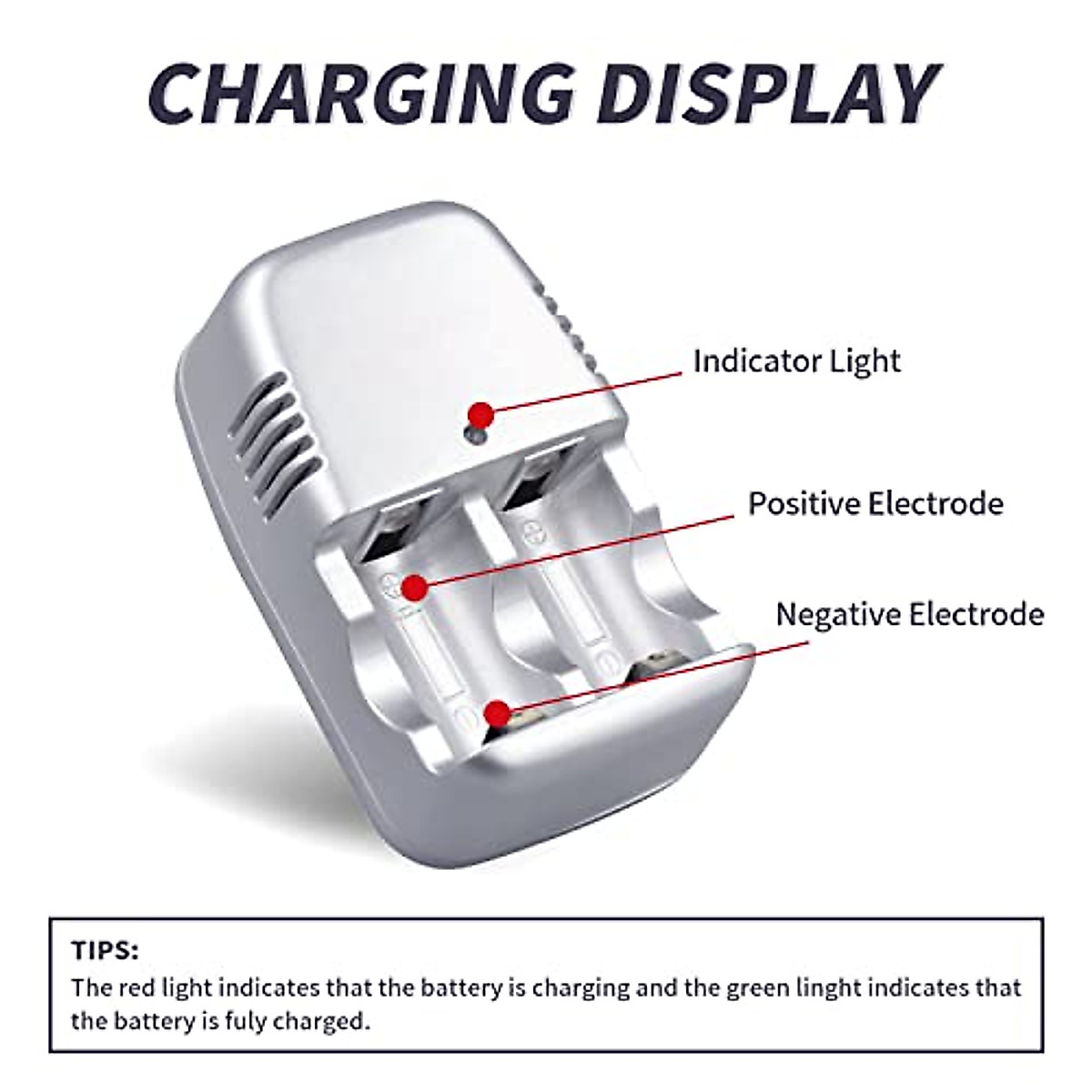 AOBOO CR2 Rechargeable Battery and Fast Charging head-300 mAh 3V Two-Pack Household Battery for Golf rangefinder, Telescope, Electric, Alarm and Other Equipment