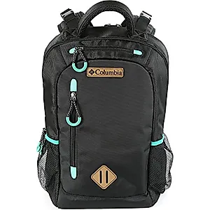 Columbia Carson Pass Backpack Diaper Bag - Black Large Diaper Bag with Multiple Organizer Pockets and Thermal Bottle Pocket with Therma-Flect Radiant Barrier