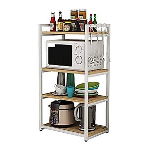 JF-XUAN Kitchen Shelf Microwave Oven Rack 4-layer Kitchen Storage Rack Large Capacity Oven Microwave Oven Rice Cooker Oven Storage Rack Metal Multi-function Open Shelves Large Microwave Oven Rack