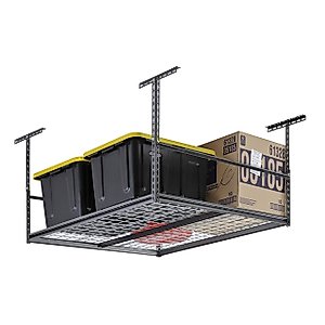 Muscle Rack LR4848-SV 48"W x 48"D Overhead Garage Adjustable Ceiling Storage Rack, 42" Height, 48" Width