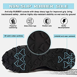 Trail Running Shoes Men Hiking Shoes for Men Outdoor Walking Shoes Breathable Non-Slip Sneakers for Men All-Terrain Trekking Shoes Tennis Cross Training Shoes Black