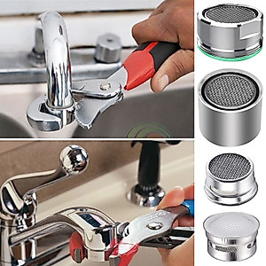 4pcs Faucet Aerators, 2pcs Aerator Filter Replacement Parts, with Brass Housing, 2pcs 15/16 Inch Male and 2pcs 55/64 Inch Female Bathroom Aerator Faucet Filters with Gaskets,for kitchen bathroom