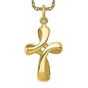 IceCarats 14K Yellow Gold Holy Cross Necklace Religious Pendant Jesus Christ Charm Only