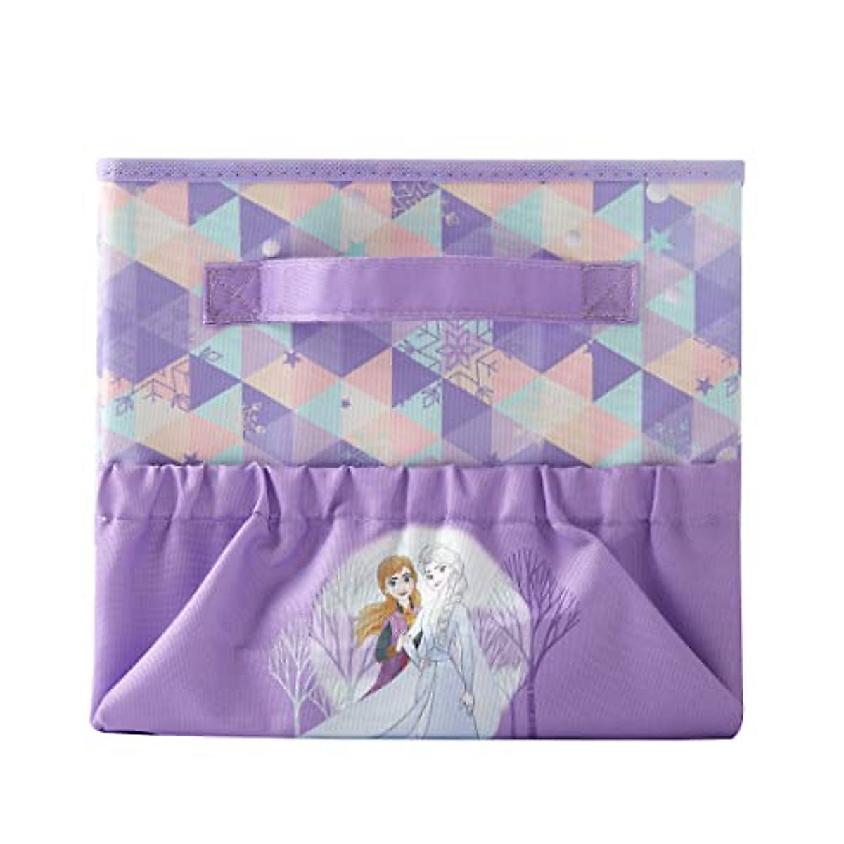 Disney Frozen Kids Collapsible Storage Organizer Bin with Front Pocket,9" H x 10" W x 15" L