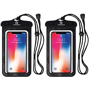 Freegrace Premium Waterproof Pouch Set with Neck Strap - Best Way to Keep Your Phone and Valuables Dry and Safe - Perfect for Boating Swimming Snorkeling Kayaking Beach Water Parks(Phone Case 2 Pack)