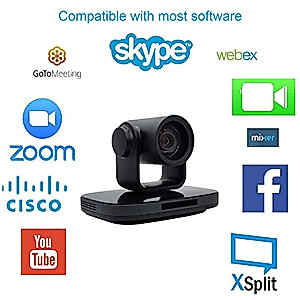 NDI PTZ Camera, 20X-NDI Conference Camera HDMI 3G-SDI LAN POE 4K 60FPS Broadcast Live Streaming NDI Camera for Church Supports vMix OBS