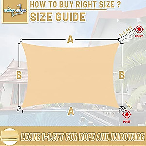 SUNNY GUARD Sun Shade Sail 16'5''x16'5''x16'5'' Triangle Sand UV Block Sunshade for Backyard Yard Deck Patio Garden Outdoor Activities and Facility