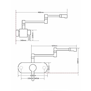 SJQKA-Faucet All copper wall type sink, sink, hot and cold kitchen faucet, dish basin, rotary folding faucet