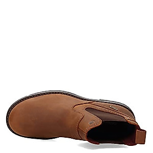 Clarks Men's Morris Up Waterproof Chelsea Boot, Dark Tan Leather, 10.5