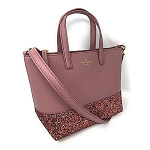 Kate Spade New York Ina Greta Court Glitter Crossbody Bag Top Handle Handbag, Dusty Peony, Medium