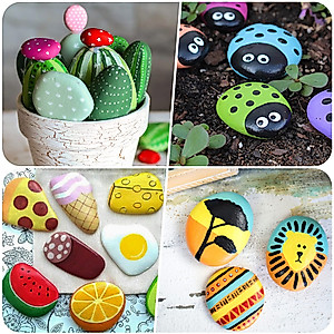 River Rocks for Painting 25 Pcs Large 2-3 Inch Flat Smooth Painting Stones Craft Rock to Paint for Kids Crafts Painting Bulk