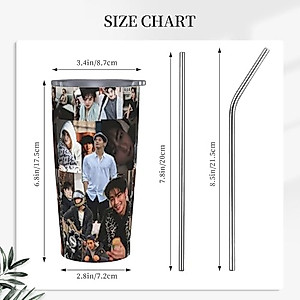 OAEWRE Cha Musics Eun Actors Woo Stainless Steel Mug Insulated Tumbler Coffee Mugs with Lids and Straw Double Wall Vacuum Cup 20oz