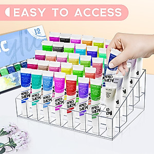 Vowcarol Acrylic Paint Tube Organizer 40 Slots, Watercolor Paint Tube Holder Organizer, Acrylic Paint Holder